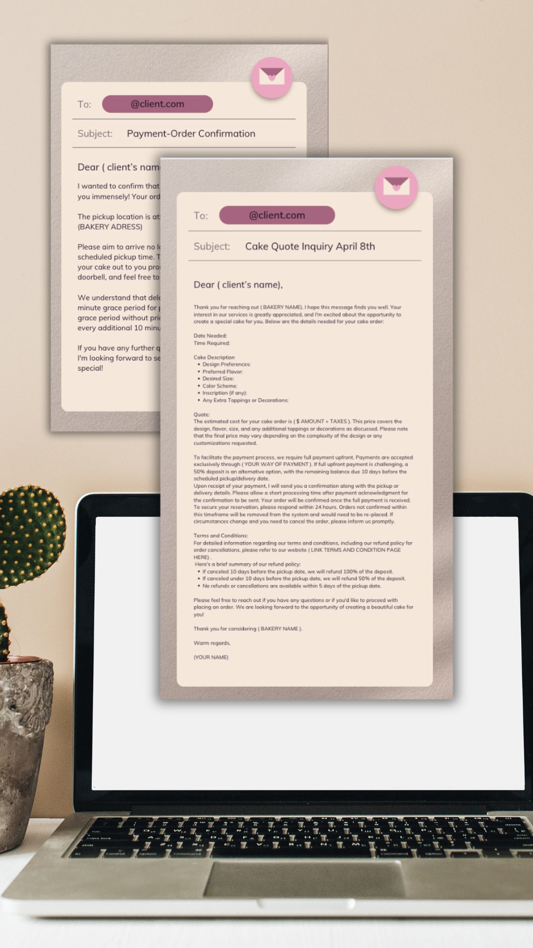 E-mail Quote Template for Bakery , Quote Email Template - Etsy