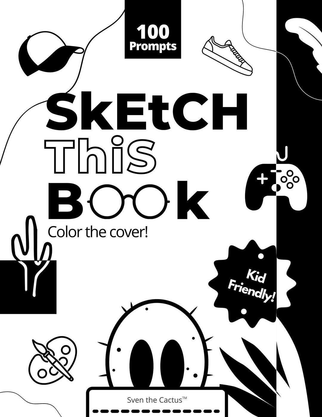 100 Prompt Illustration Sketch Book - Etsy
