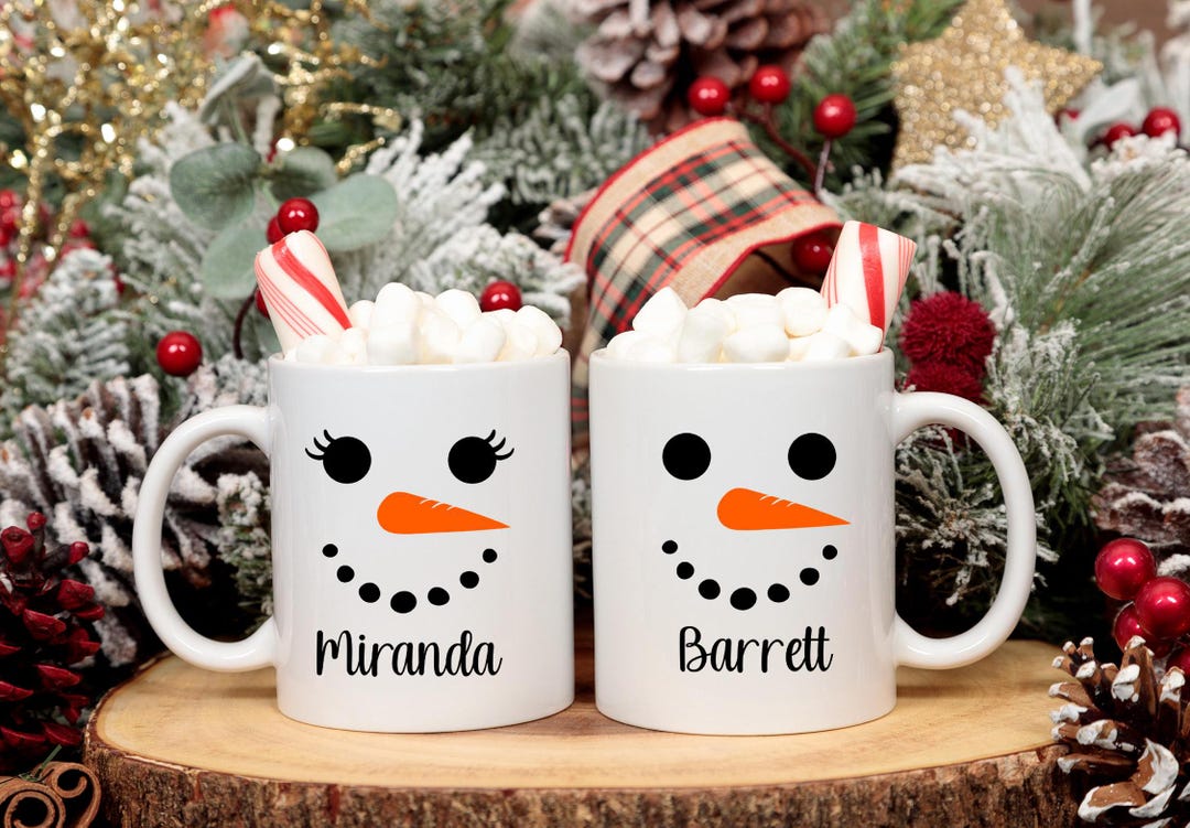 Custom Snowman Face Mug Personalized Kids Hot Cocoa Mug Cute Snowman Mug Kids Hot Chocolate Cup ...
