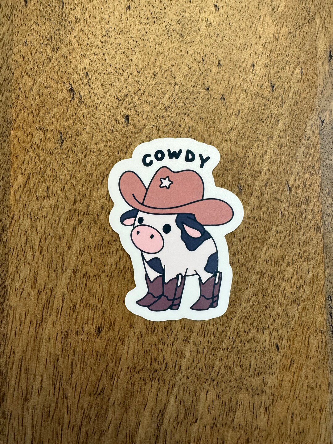 Cowdy Cowboy Sticker, Waterproof Sticker, Water Bottle Stickers, Kindle ...