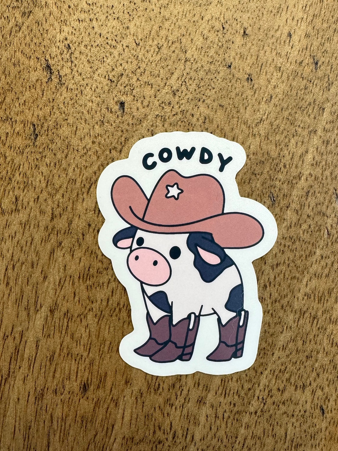 Cowdy Cowboy Sticker, Waterproof Sticker, Water Bottle Stickers, Kindle ...
