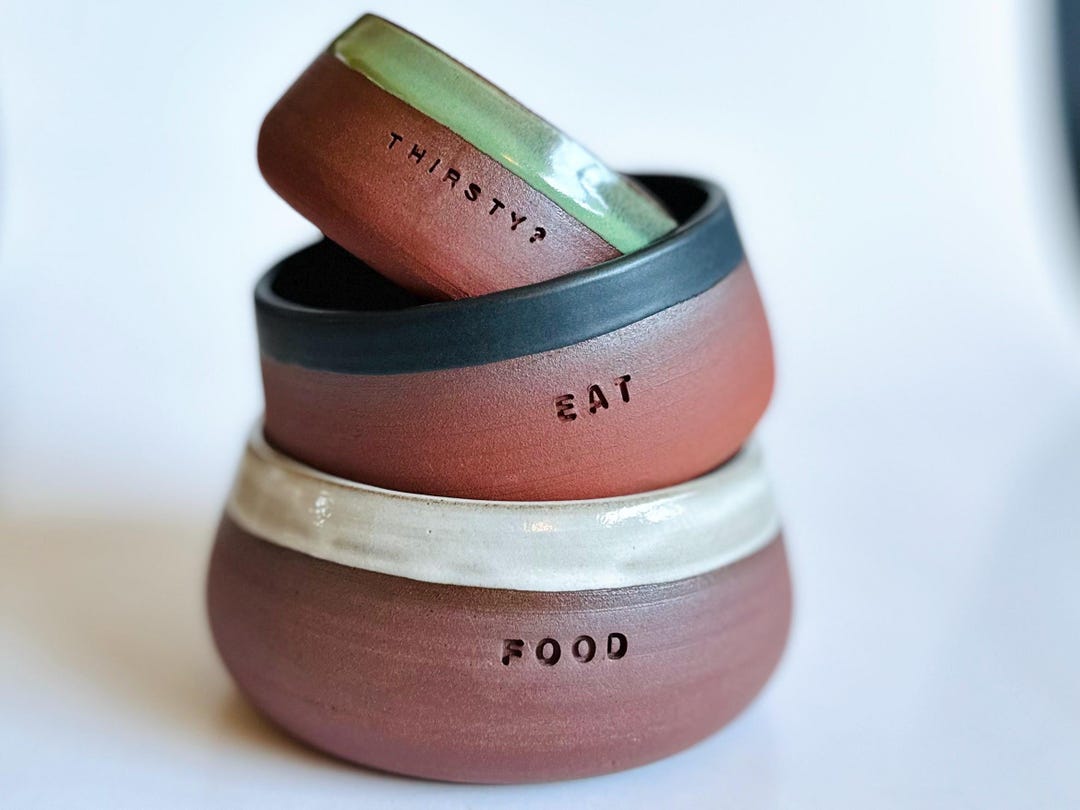 Personalized Pottery Pet Bowl | Handmade, Customizable Dog Cat Dish - Etsy