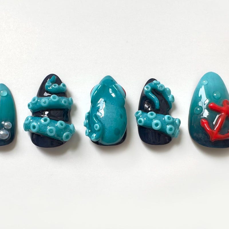 Octopus Nails - Etsy
