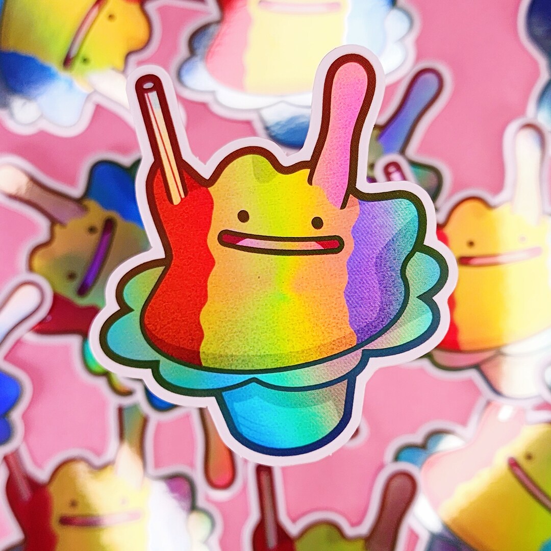 Pokemon Ditto Shave Ice Sticker Alola Hawaii Inspired Holographic Vinyl ...