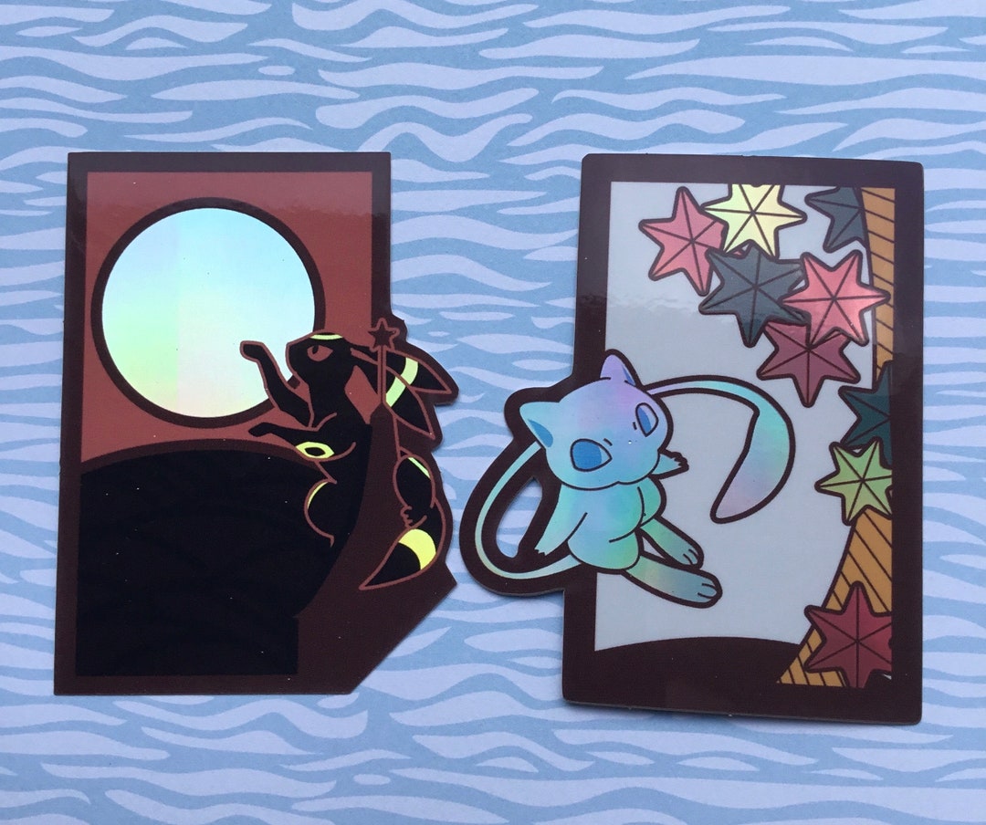 Bundle Pokemon Hanafuda Set Moonbreon and Mew Cute Vinyl Sticker ...