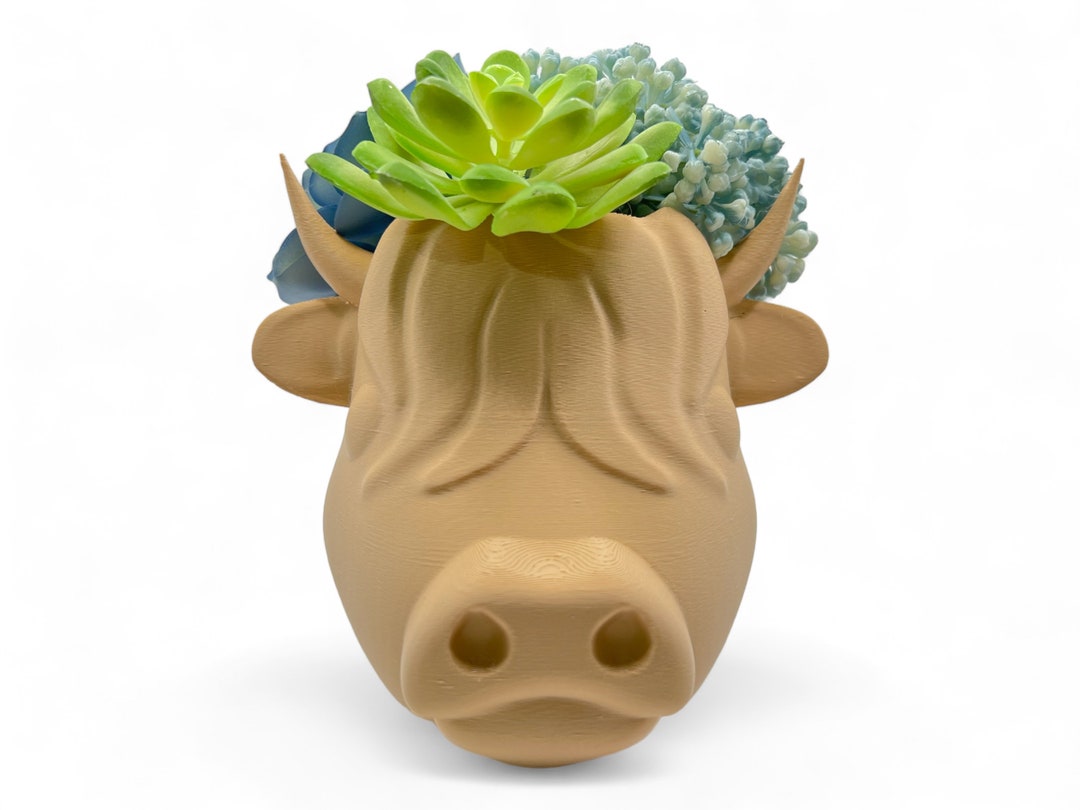 Highland Cow Planter Cute Indoor/outdoor Flower Pot Unique Highland Cow ...