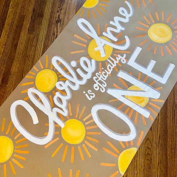 Painted First Birthday Banner - Etsy