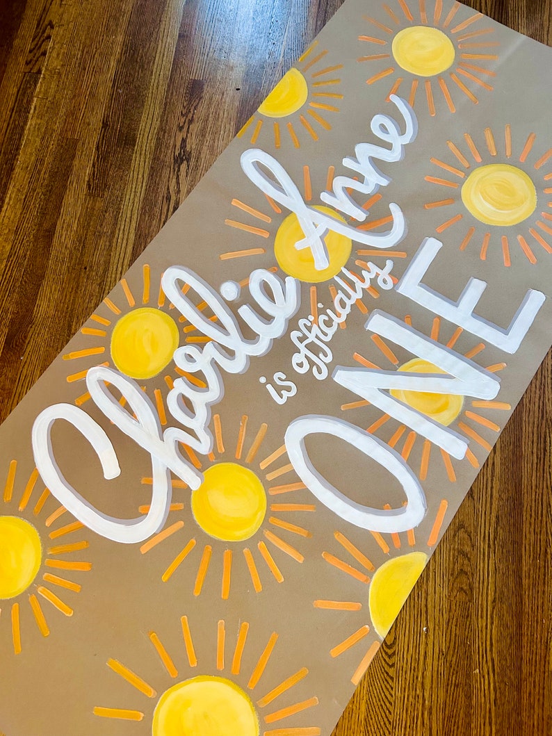Girls Hand Painted Custom First Birthday Party Banner - Etsy