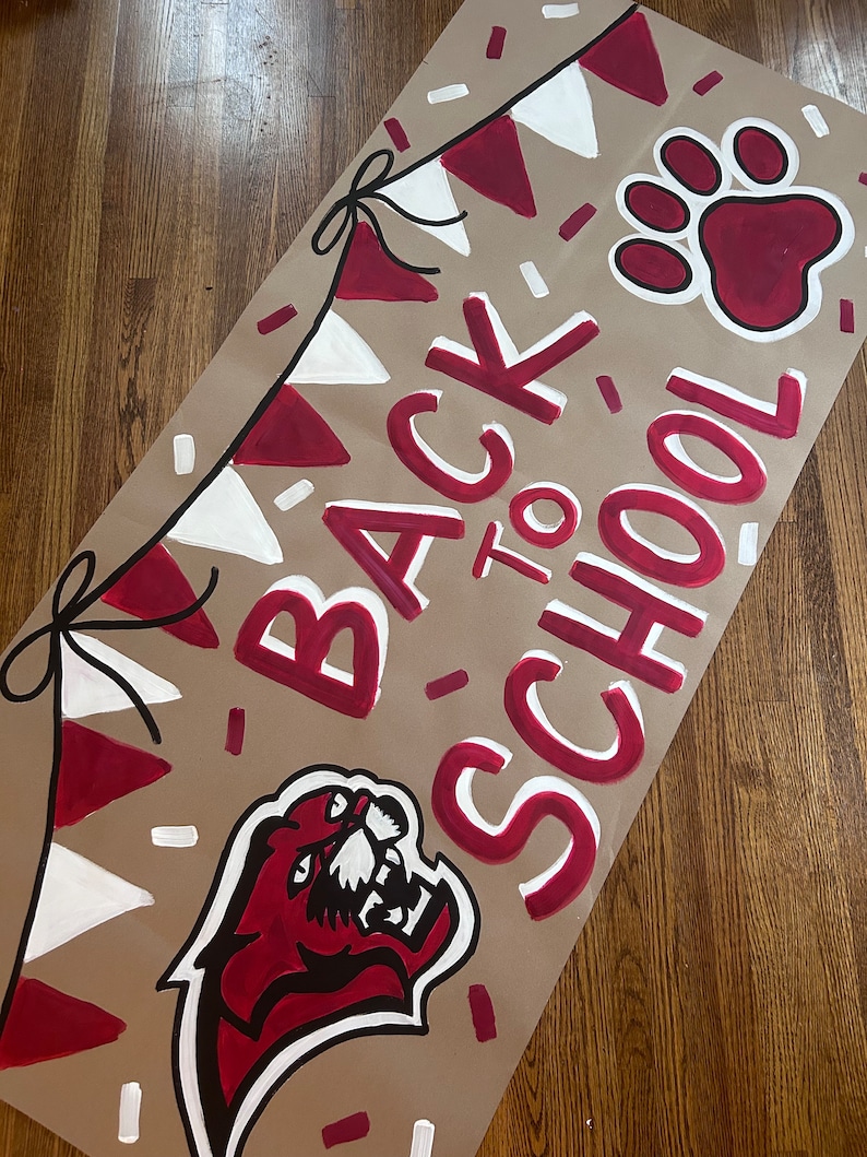 Back to School Custom Hand Painted School Mascot Banner - Etsy