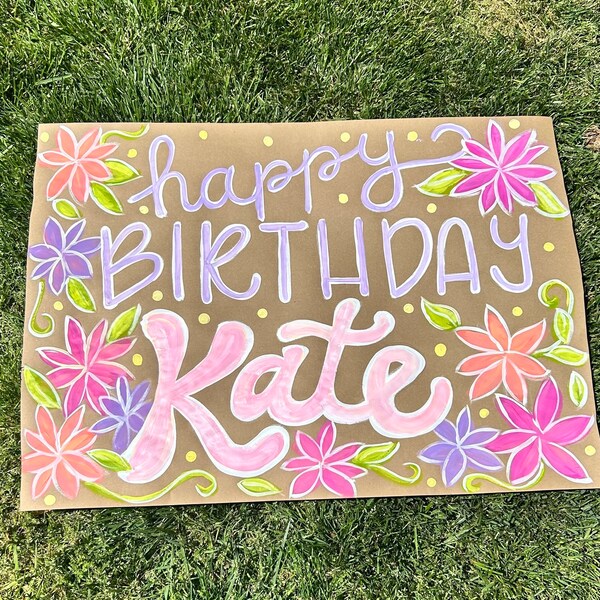 Hand Painted Banner - Etsy