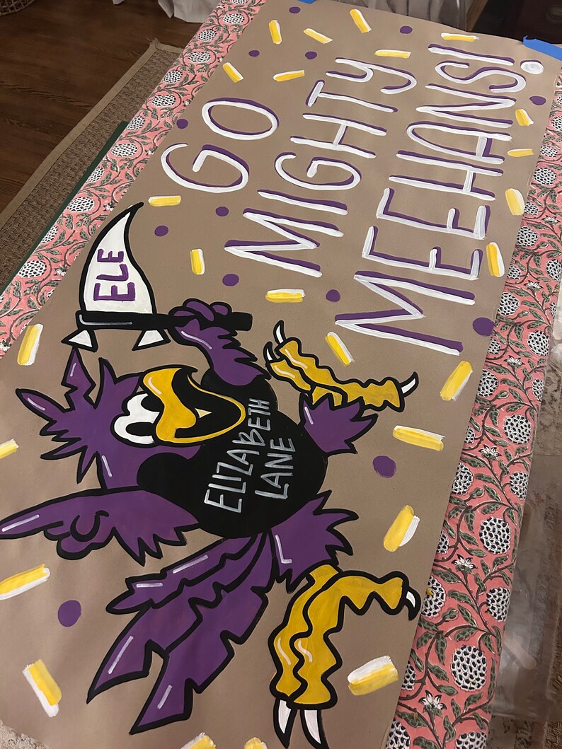 Back to School Hand Painted Mascot Banner - Etsy