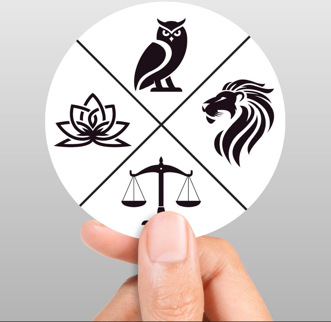 Stoic Philosophy Decal: Lion, Owl, Scales, Lotus - Eco-friendly ...