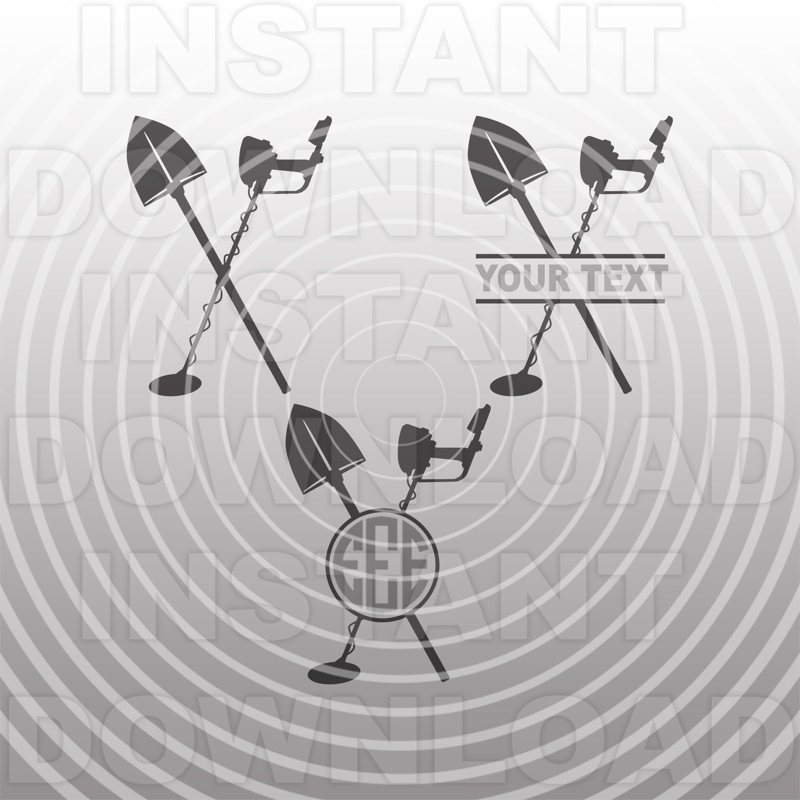 Metal Detector With Shovel SVG File,metal Detecting SVG -vector Art ...