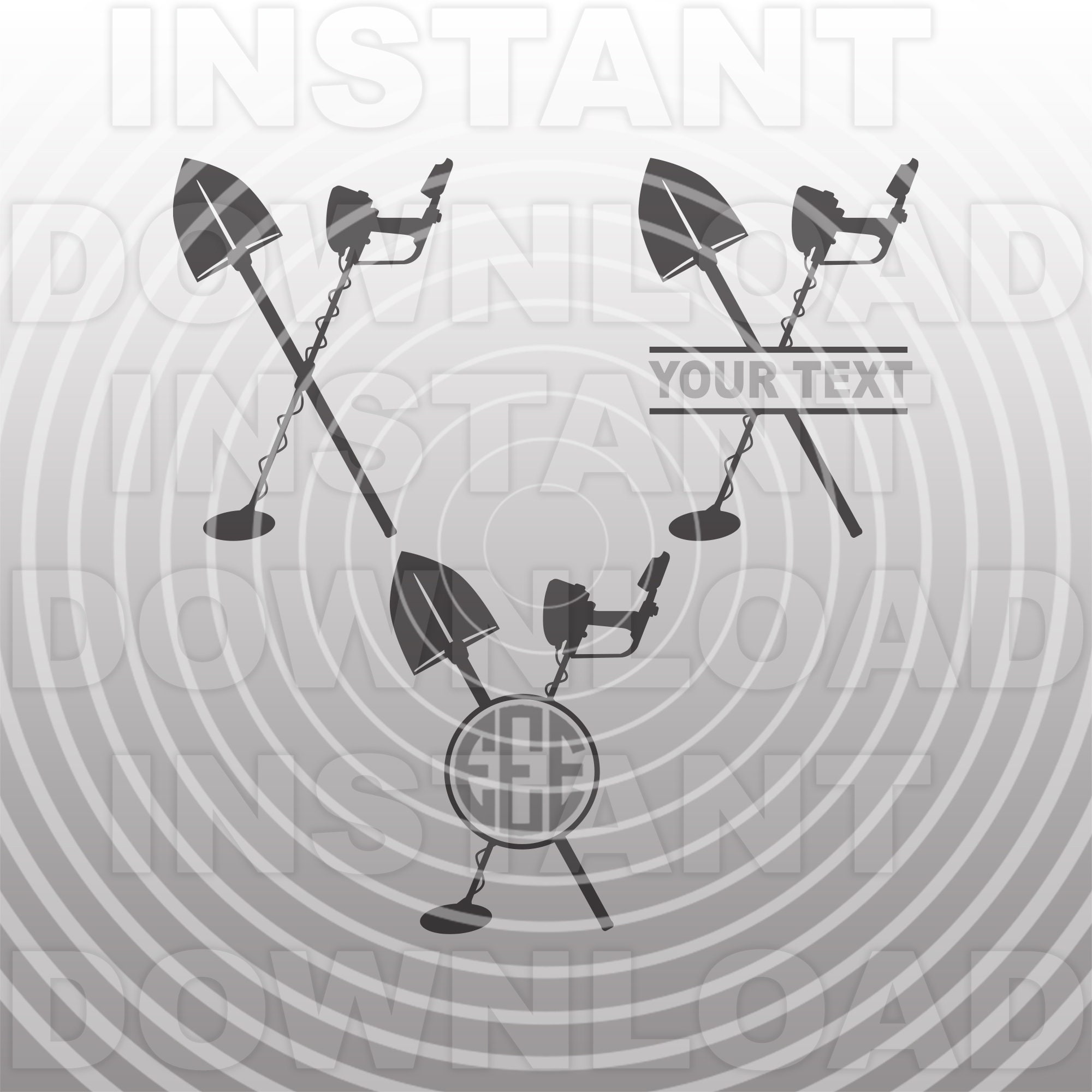 Metal Detector With Shovel SVG File,metal Detecting SVG -vector Art ...