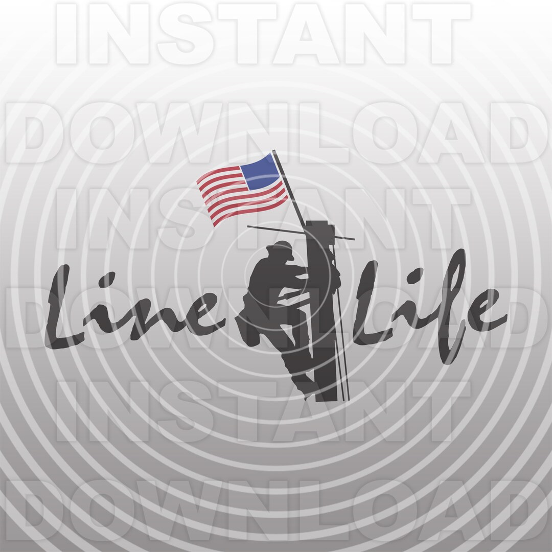 Line Life SVG File,electrical Lineman USA Flag Svg,electrician Svg ...