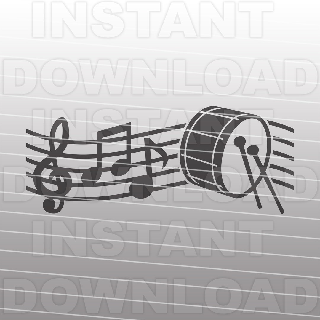 Bass Drum SVG File,music Notes Svg,marching Band Svg,musical Instrument ...