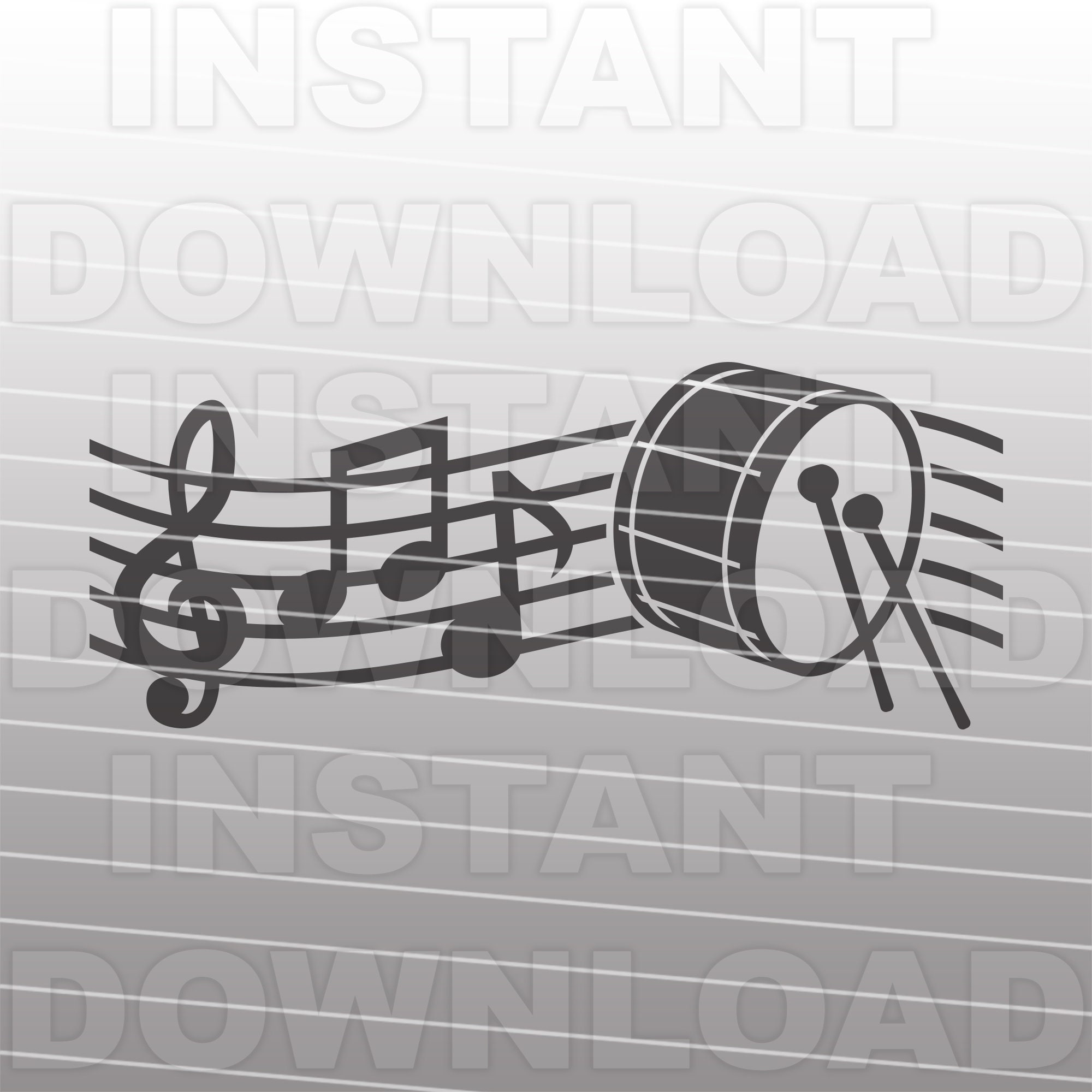 Bass Drum SVG File,music Notes Svg,marching Band Svg,musical Instrument ...