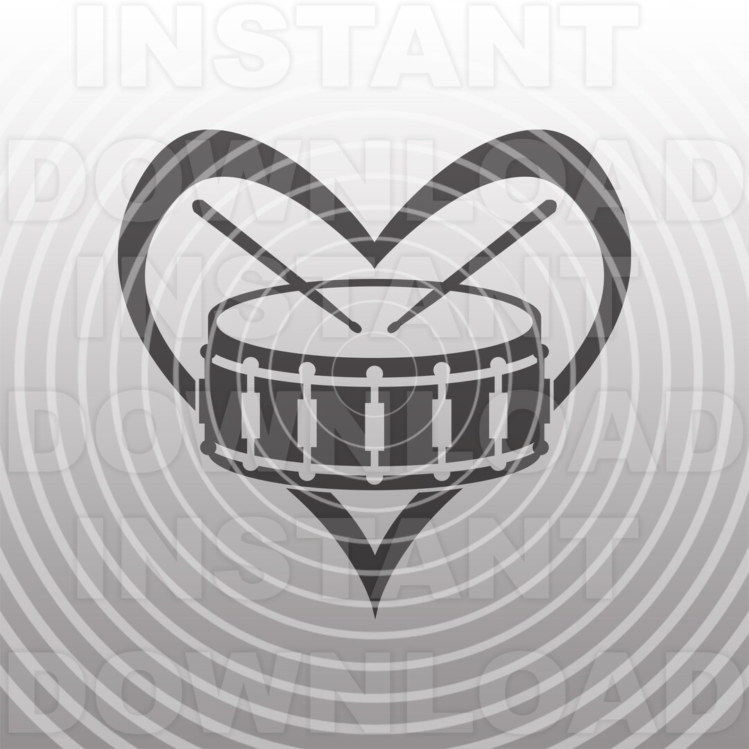 Snare Drum With Heart SVG File,marching Band Svg,percussion Svg,drum ...