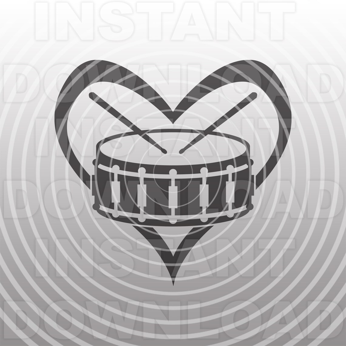 Snare Drum With Heart SVG File,marching Band Svg,percussion Svg,drum ...