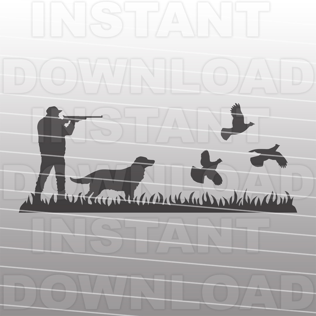 Grouse Hunter With Golden Retriever Dog SVG File,grouse Hunting Svg ...