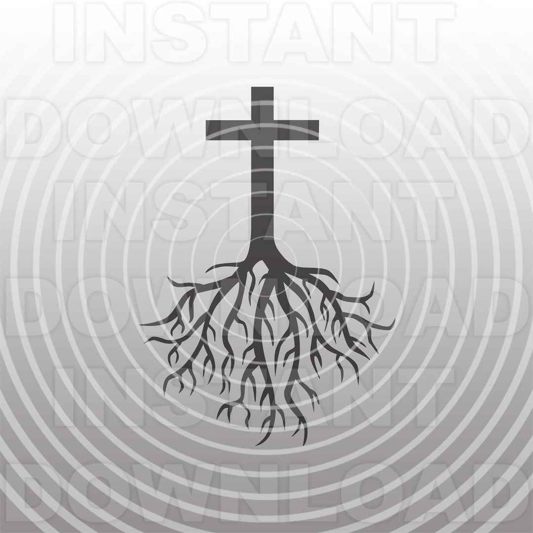 Chrisitan Cross With Tree Roots SVG File,church Sunday School Svg ...