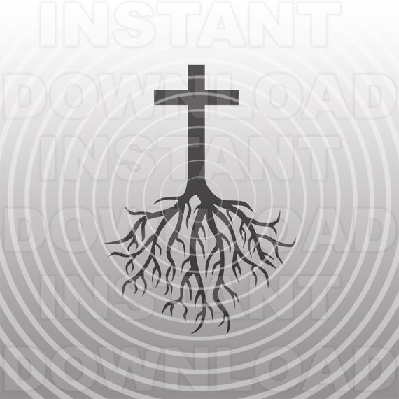 Chrisitan Cross with Tree Roots SVG FileChurch Sunday School | Etsy