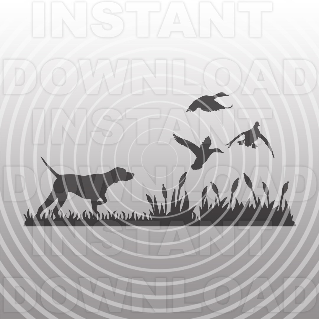 English Pointer With Flying Ducks SVG File,duck Hunting Svg,bird Dog ...
