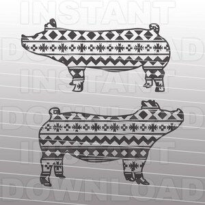 Aztec Show Pigs Livestock-farm Animal SVG File-cut File-vector Clip Art ...