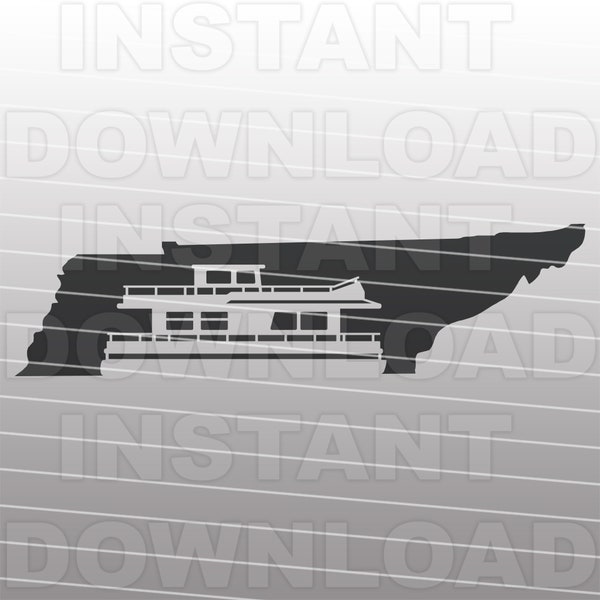 Houseboat Silhouette Svg - Etsy