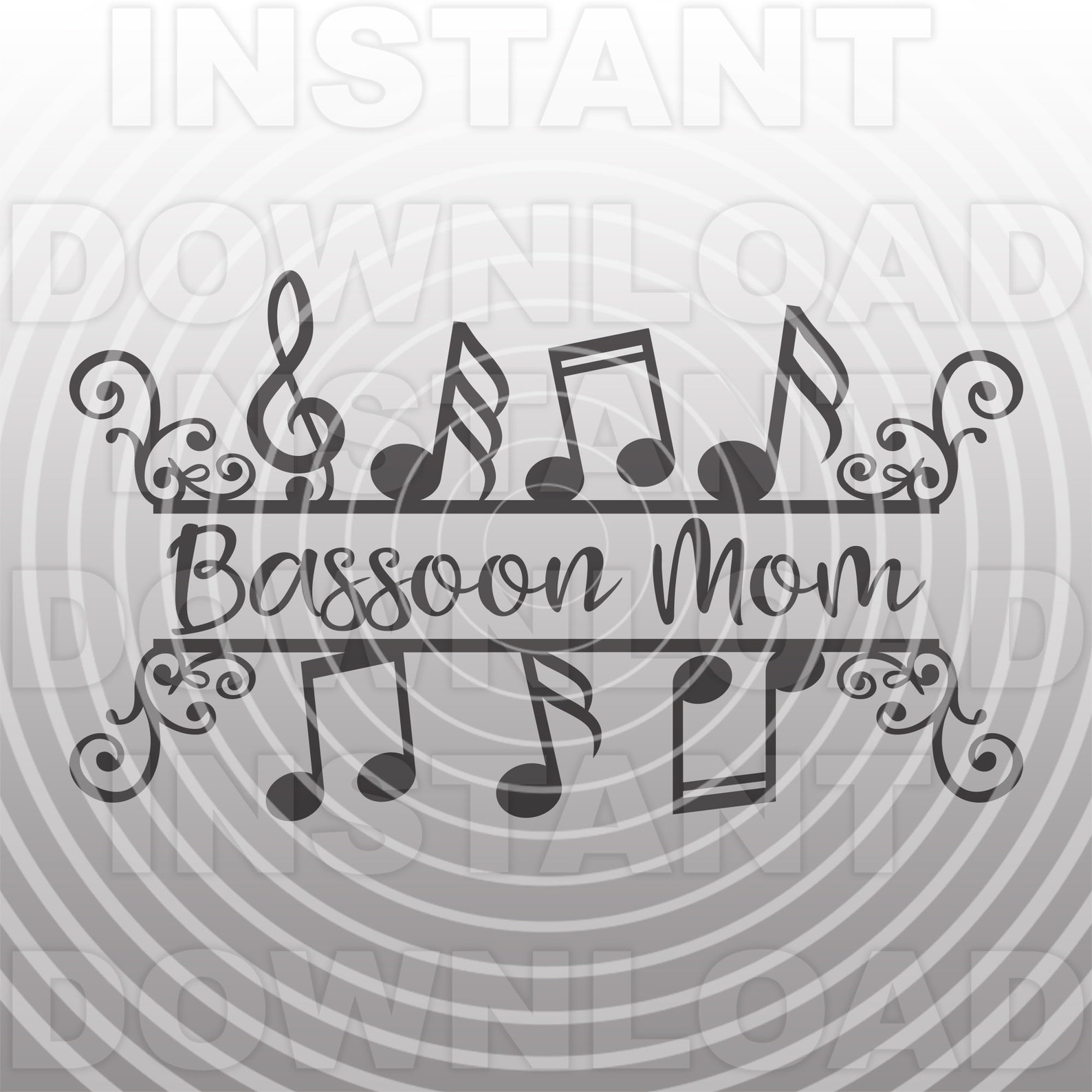 Bassoon Mom With Music Notes SVG Fileband Mom Svgsymphony - Etsy