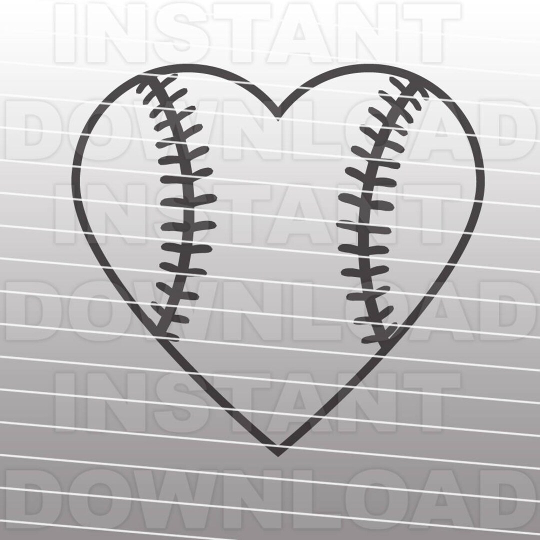 Baseball Heart SVG File Cutting Template-single Layer Clip Art for ...