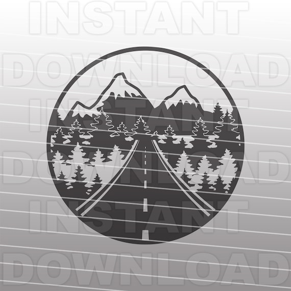 Back Roads Highway Mountain Scene SVG Fileroad Trip | Etsy