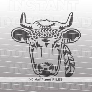 Cow DXF File,hippie Cow Dxf,cow Face Dxf,farm Dxf -commercial ...