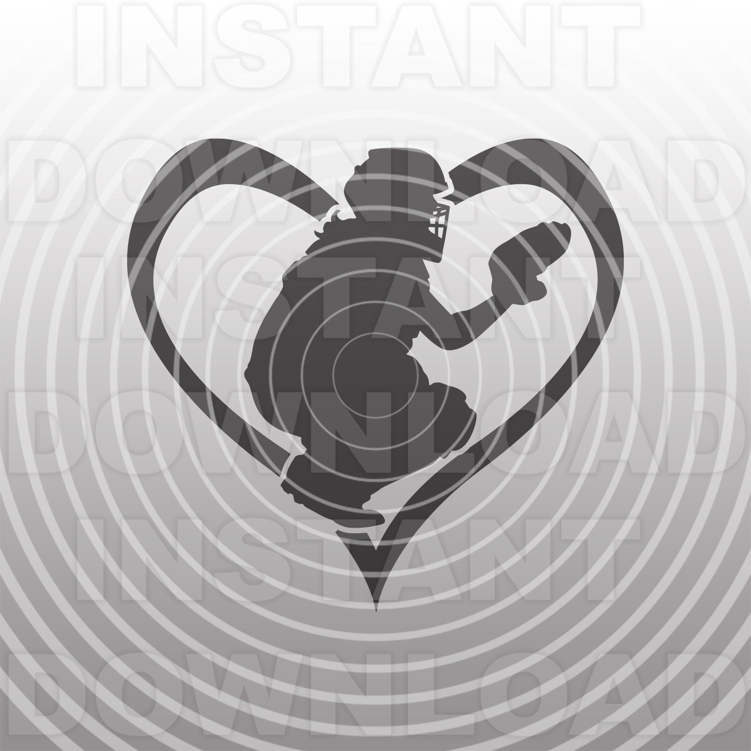 Softball Catcher SVG FileLove Softball SVG Vector Art | Etsy