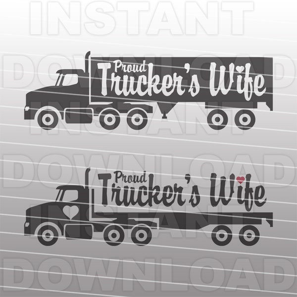 Proud Trucker Wife Svg Etsy