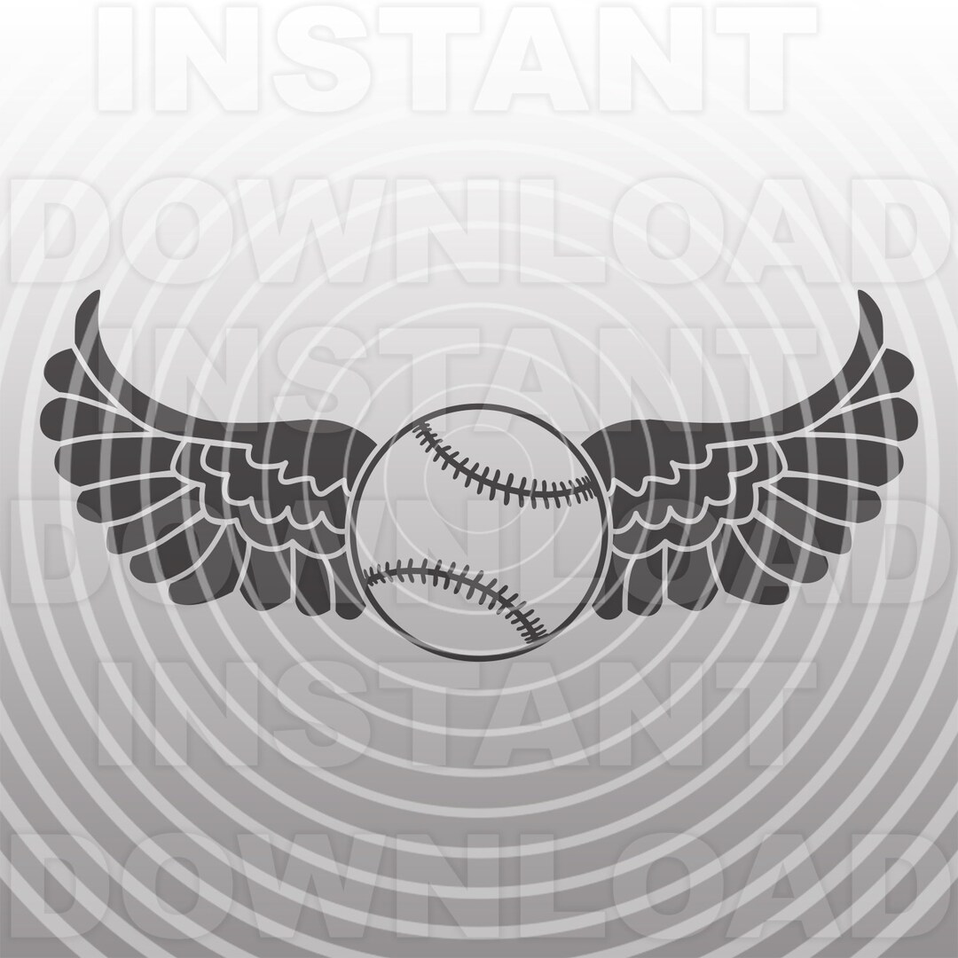 Baseball With Wings SVG File -vector Art for Commercial & Personal Use ...