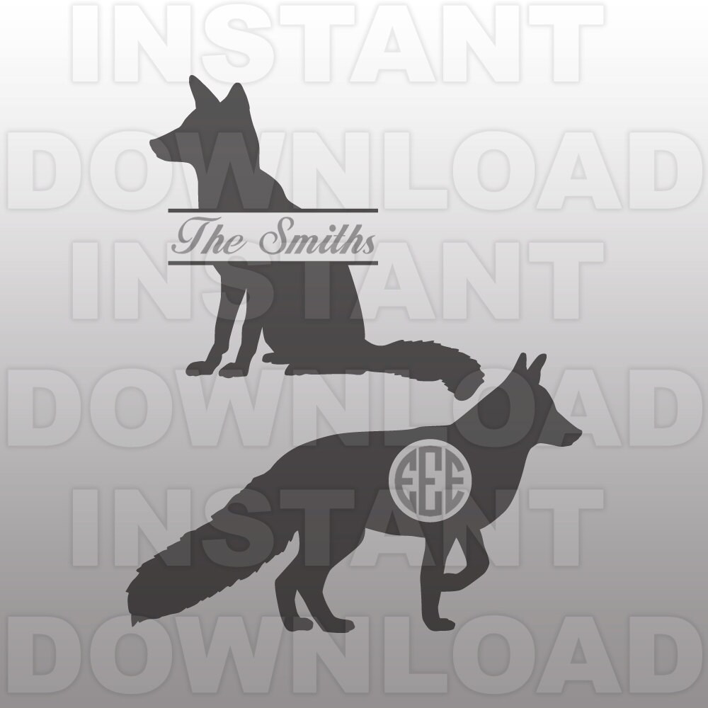 Foxes Fox Monogram SVG File Cricut Svg Silhouette Svg Svg | Etsy