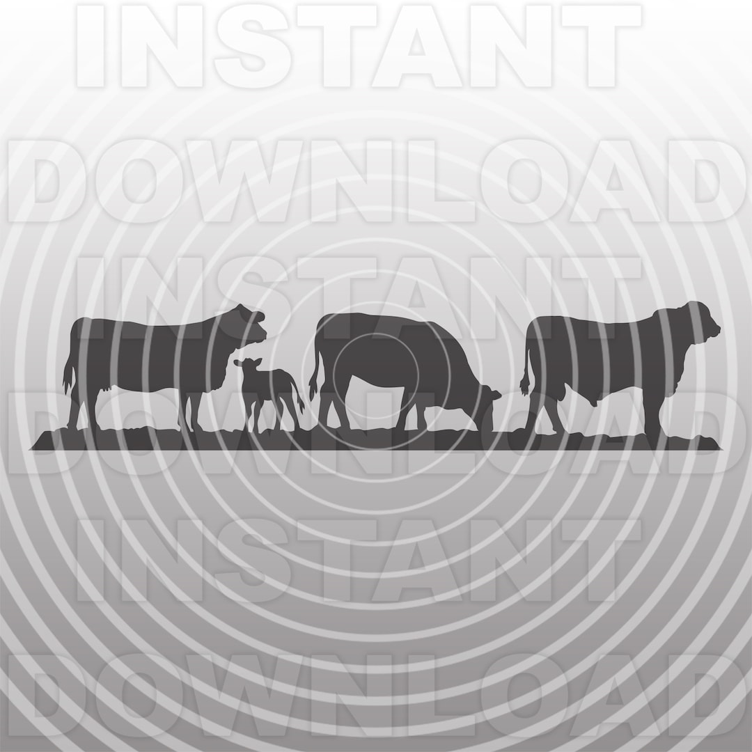 Brangus Show Cattle Ranching Scene SVG File,cattle Rancher SVG -vector ...