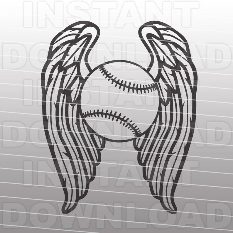 Softball With Wings SVG File Cutting Template-clip Art for Commercial ...