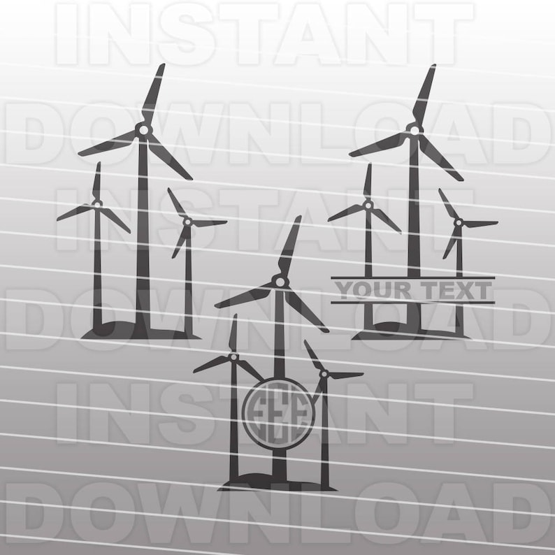 Wind Turbine SVG Filewind Farm SVG File commercial & - Etsy