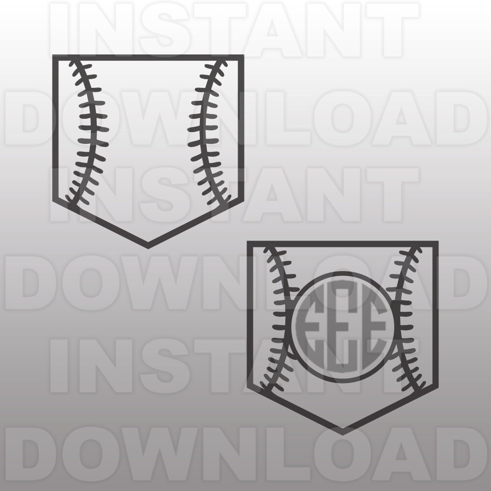 Baseball Pocket SVG FileBaseball Pocket Monogram SVG | Etsy