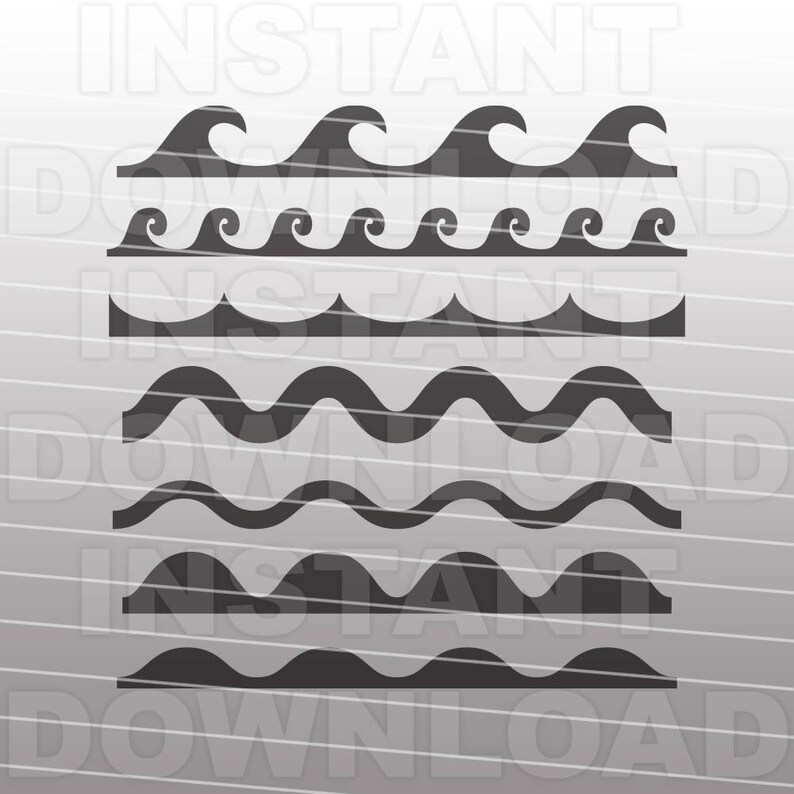 Wave Pattern SVG Fileocean Waves Svgwave Border Svgbeach - Etsy