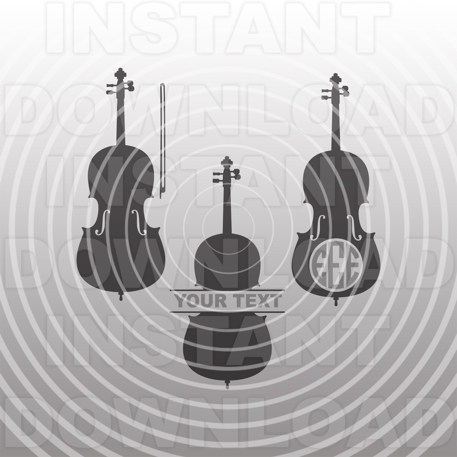 Cello SVG File,cello Bow Svg,cello Monogram Frame SVG -vector Art ...