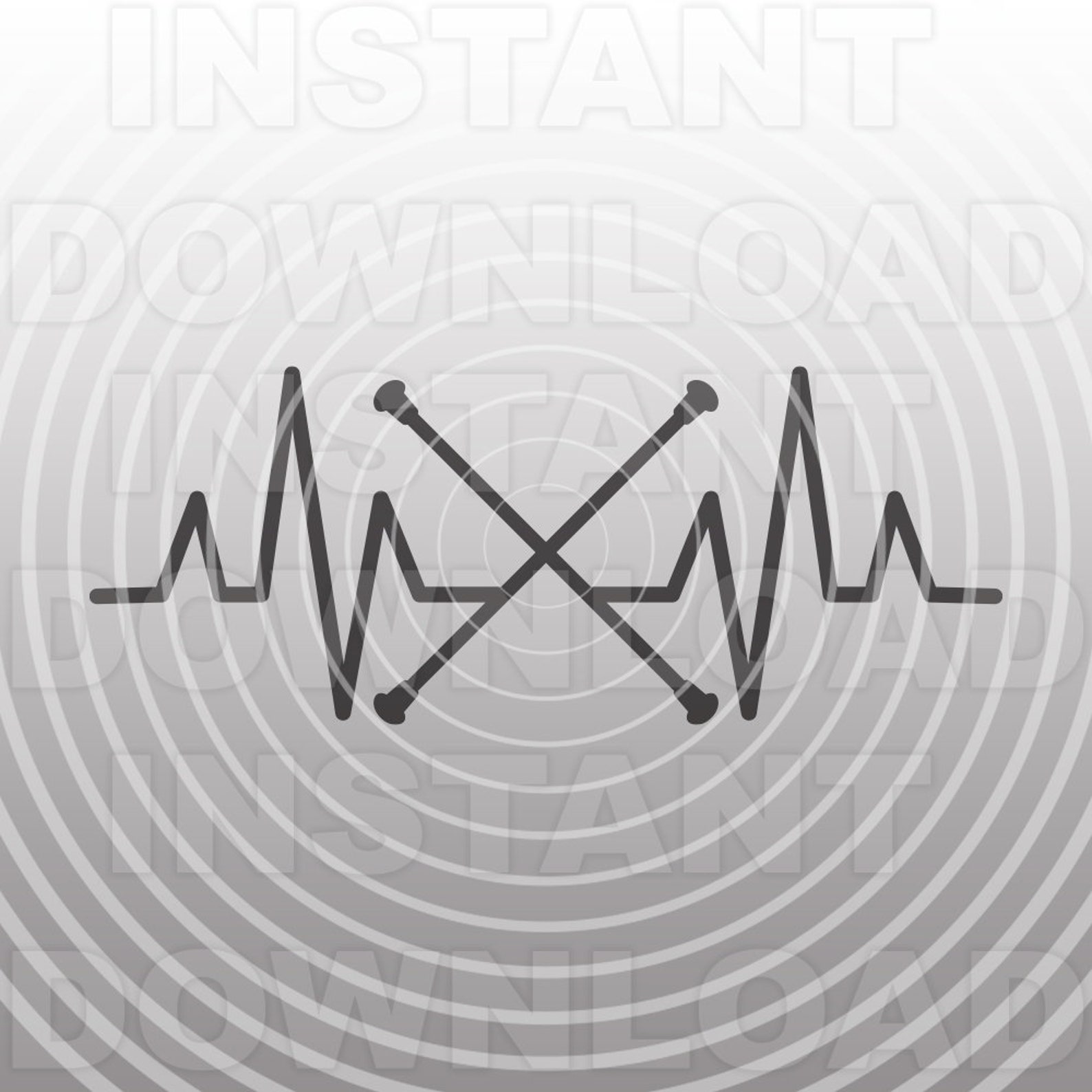 Heartbeat EKG Pulse Baton Twirling SVG File,dance Gymnastics SVG ...