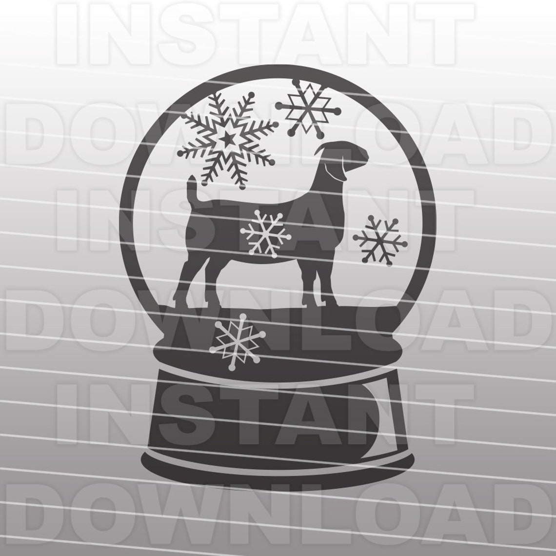 Christmas Boer Goat Snowglobe SVG File,farm Animal SVG -vector Clip Art ...