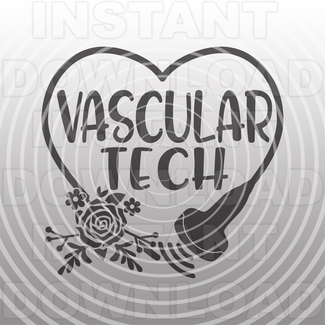 Vascular Tech SVG File,floral Ultrasound Probe Svg,sonographer Svg ...