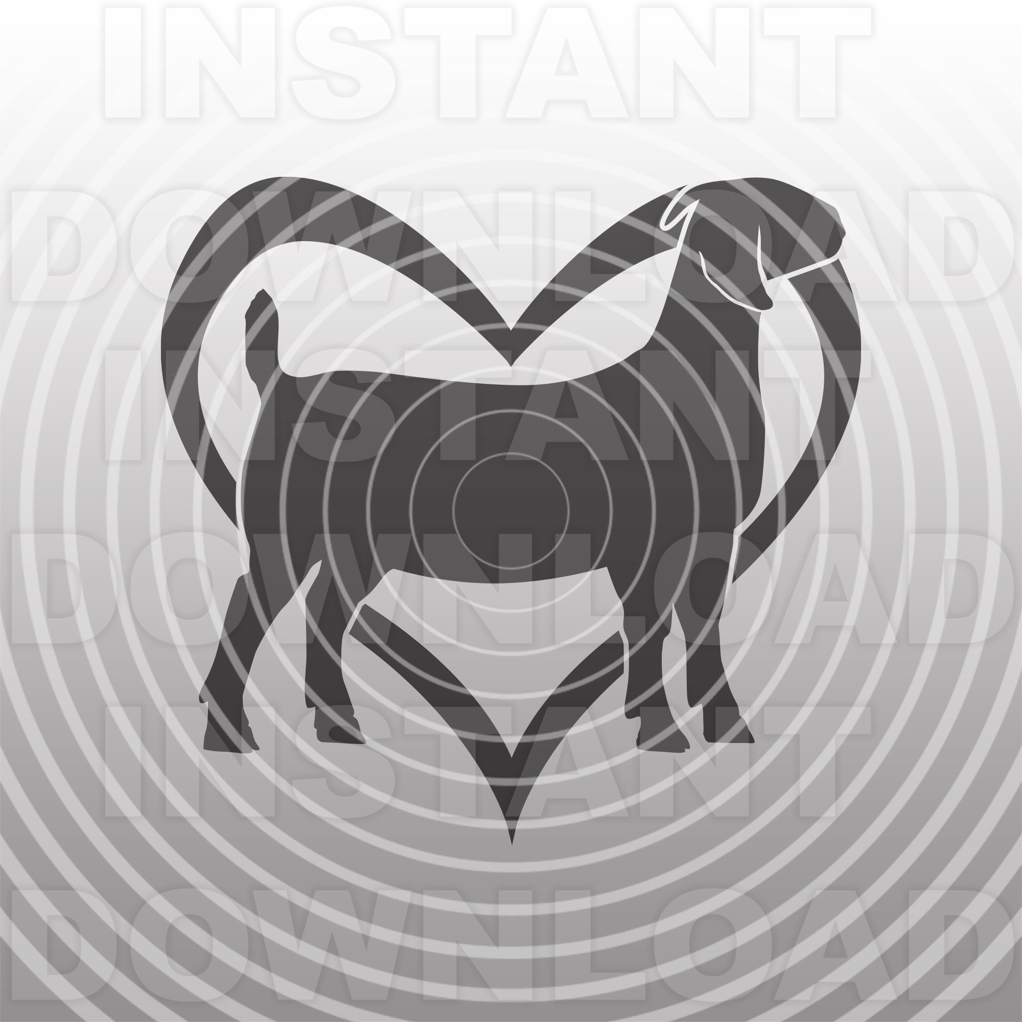 Boer Goat With Heart SVG File,show Goat Svg -vector Art Commercial ...