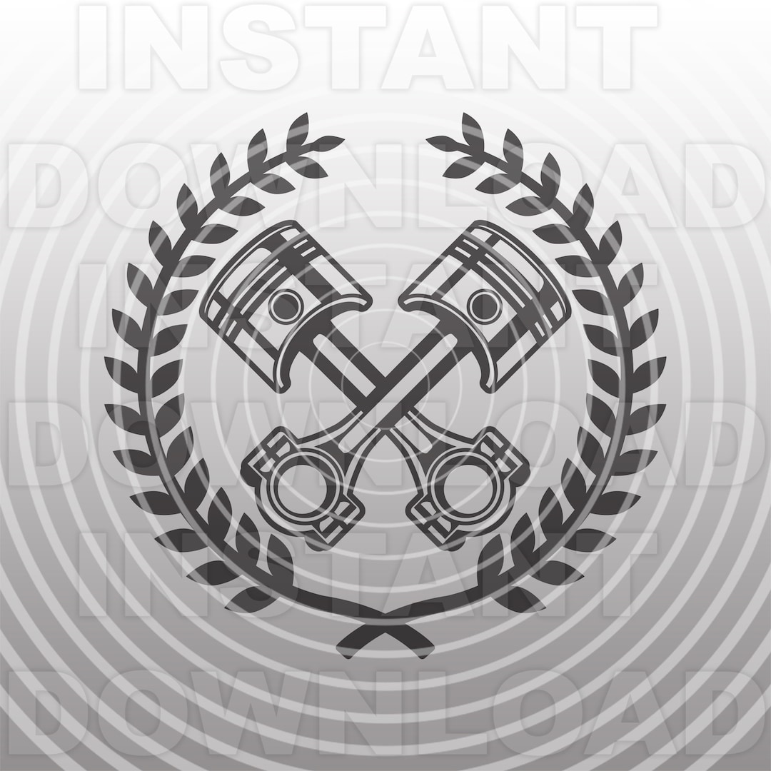 Crossed Motor Pistons With Laurel Wreath SVG File,car Racing Svg,auto ...