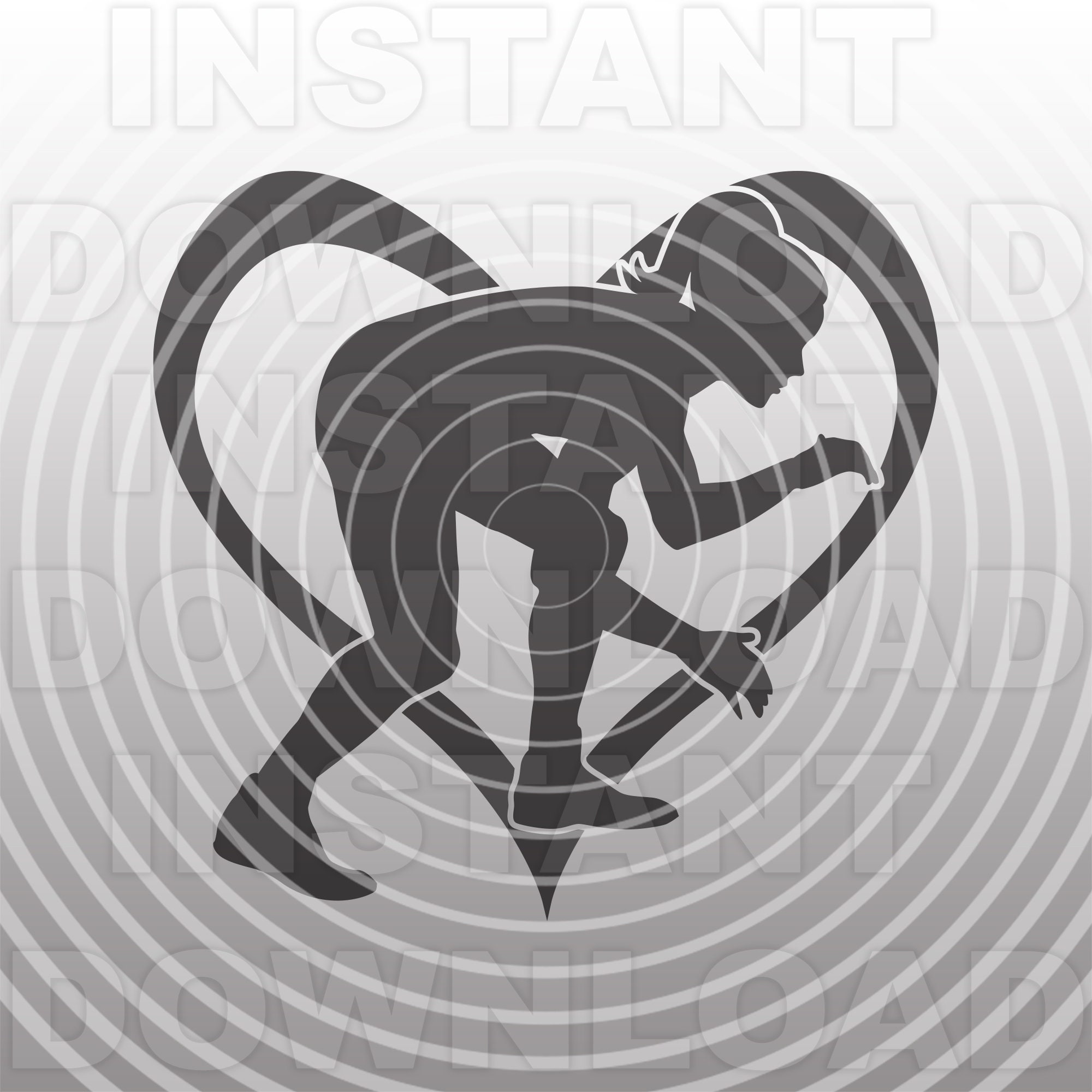 Female Wrestling SVG File,girl Wrestler With Heart SVG -vector Art ...