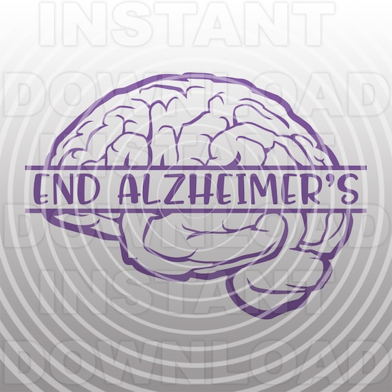 End Alzheimers With Brain SVG Filealzheimers Awareness - Etsy